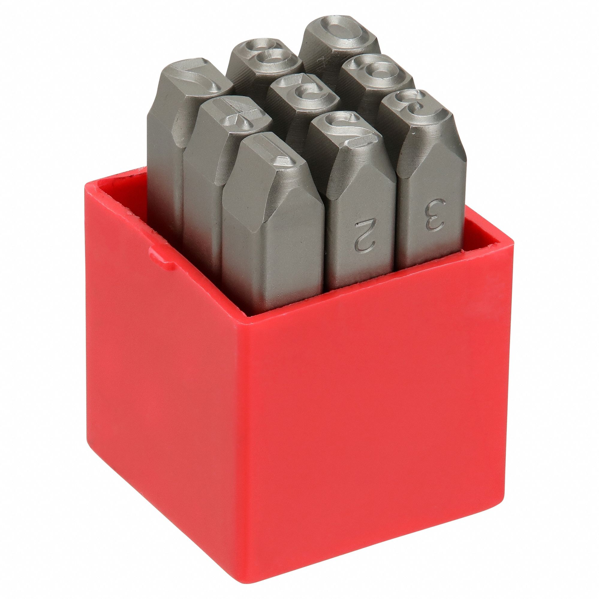 0 thru 9 (6 doubles as 9), 3/8 in Character Ht, Hand Stamp Kit - 1F104 ...