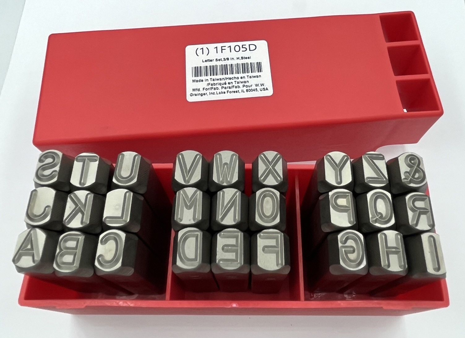 GRAINGER APPROVED 1F105 Letter Set,3/8 In. H,Steel 1F105 190735399903| eBay