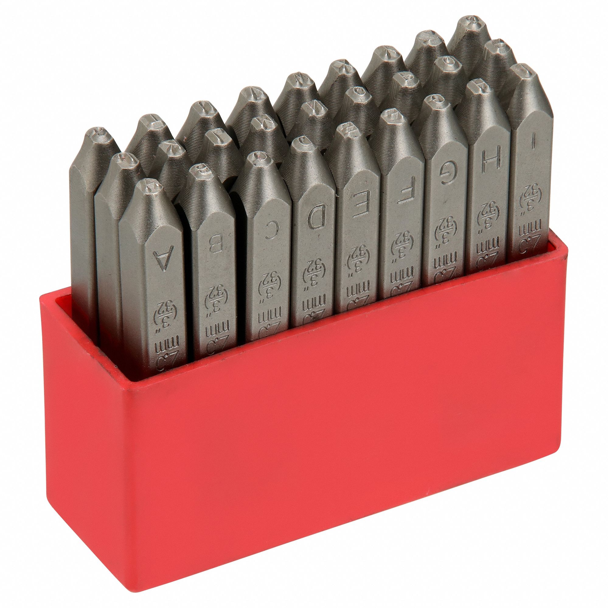 Ampersand (&)/A thru Z, 3/32 in Character Ht, Hand Stamp Kit - 1F107 ...