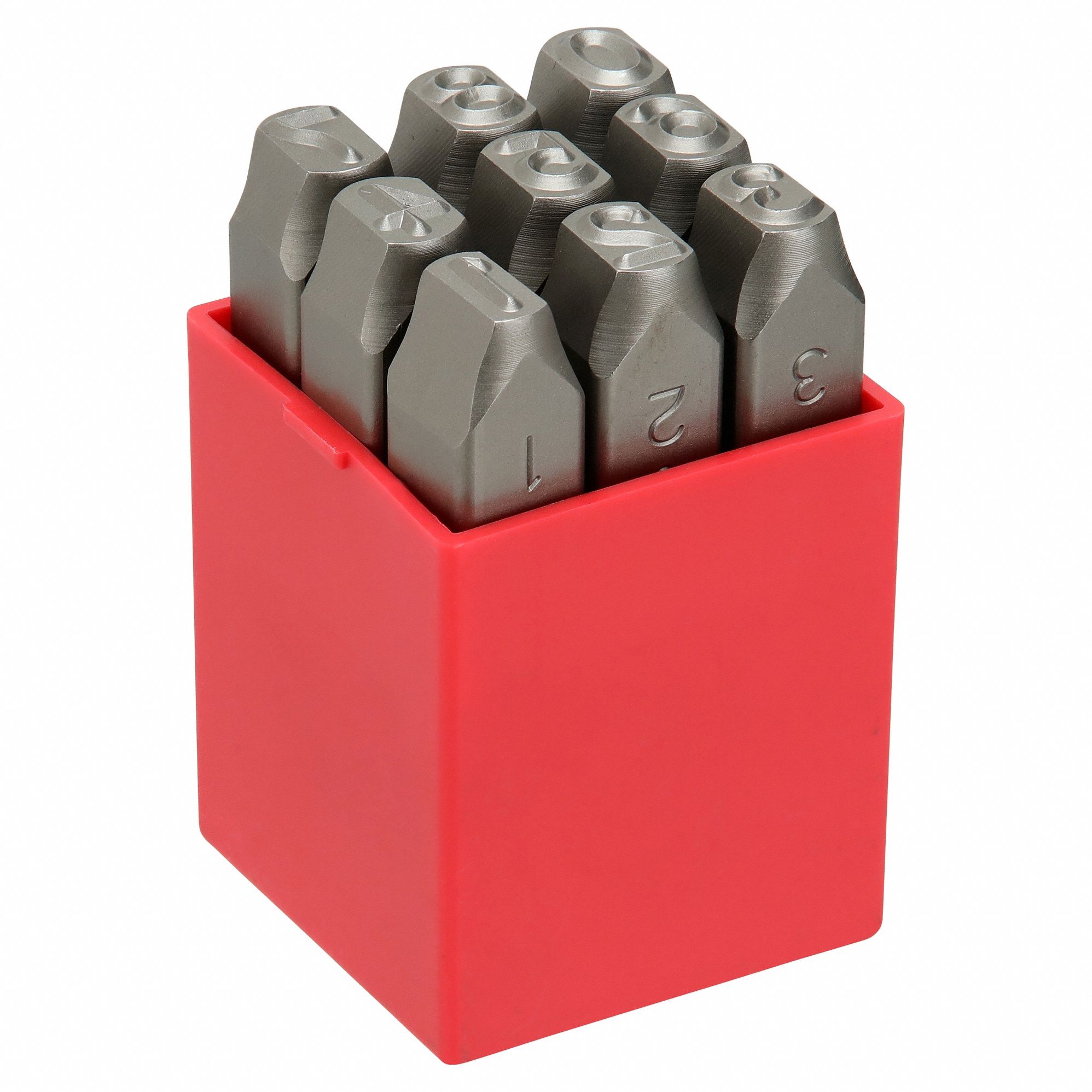 0 thru 9 (6 doubles as 9), 3/8 in Character Ht, Hand Stamp Kit - 1F108 ...