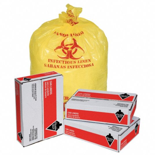 44 gal, HDPE, Yellow, Infectious Linen, PK 200 - Grainger