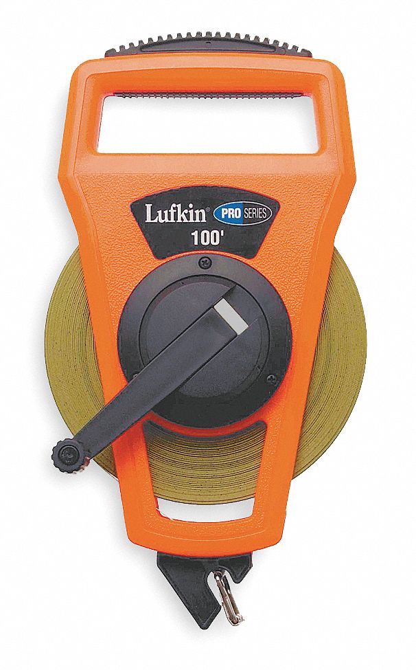 100 ft. Fiberglass Long Tape Measure, Orange/Black - Grainger