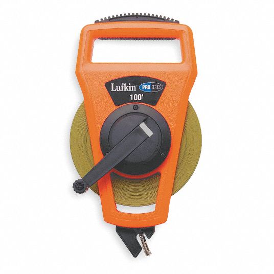 100 ft. Fiberglass Long Tape Measure, Orange/Black - Grainger