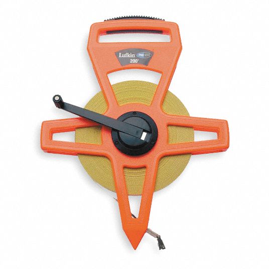 200 ft. Fiberglass Long Tape Measure, Orange/Black - Grainger