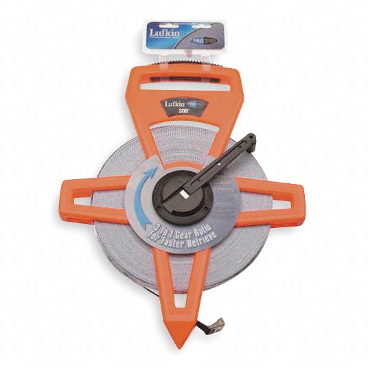 300 ft. Fiberglass Long Tape Measure, Orange/Black - Grainger
