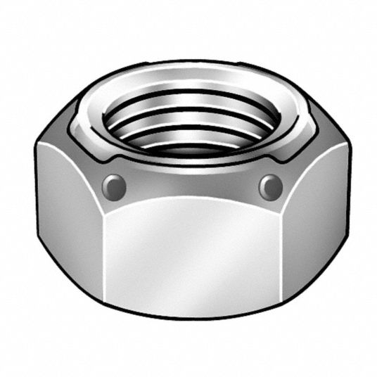 Top Lock Distorted Thread, Std Hex, Lock Nut - 4FAV6|4FAV6 - Grainger