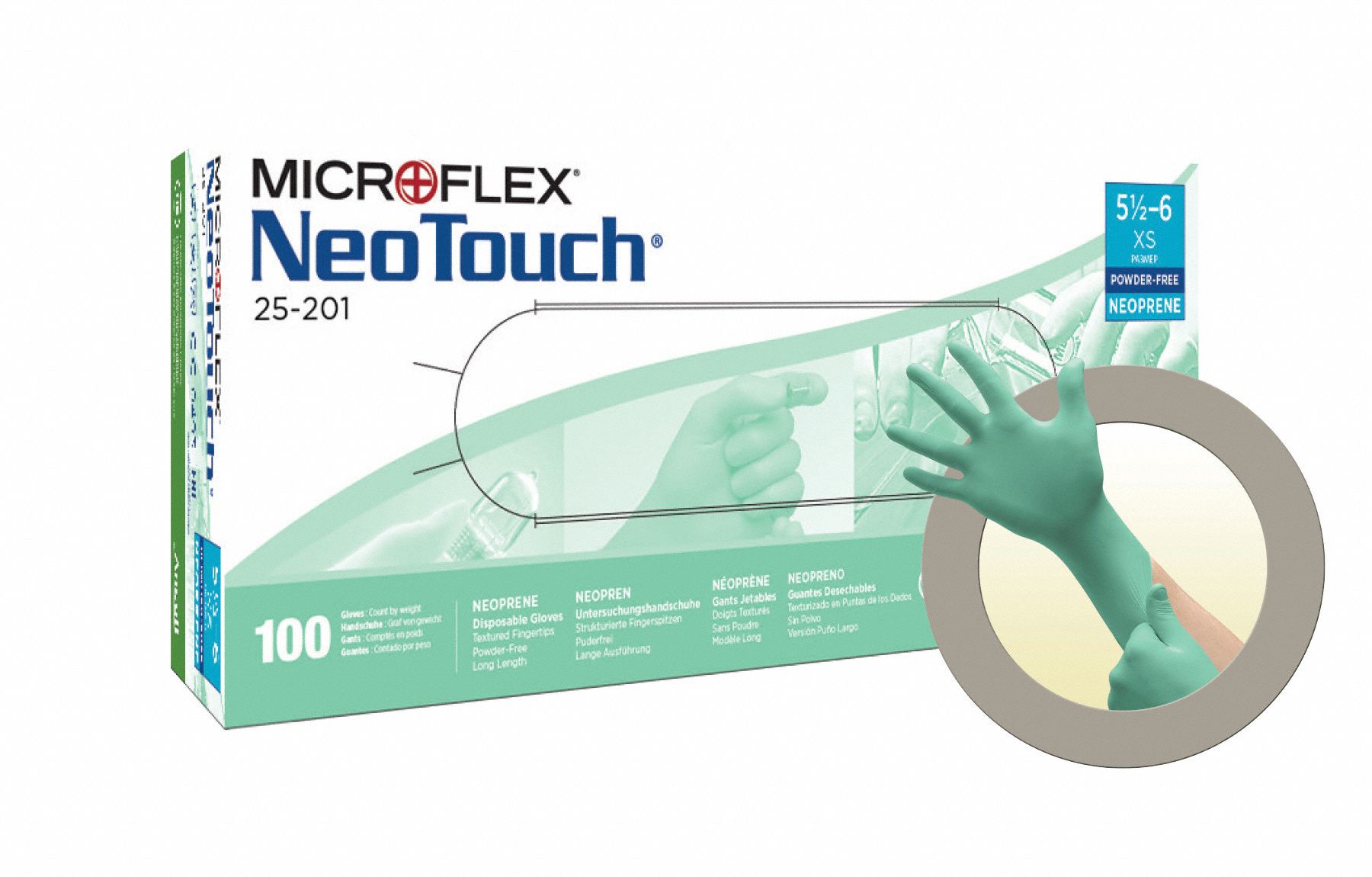 MICROFLEX Disposable Gloves: Chemical-Resistant/Gen Purpose, M ( 8 ), 5 ...
