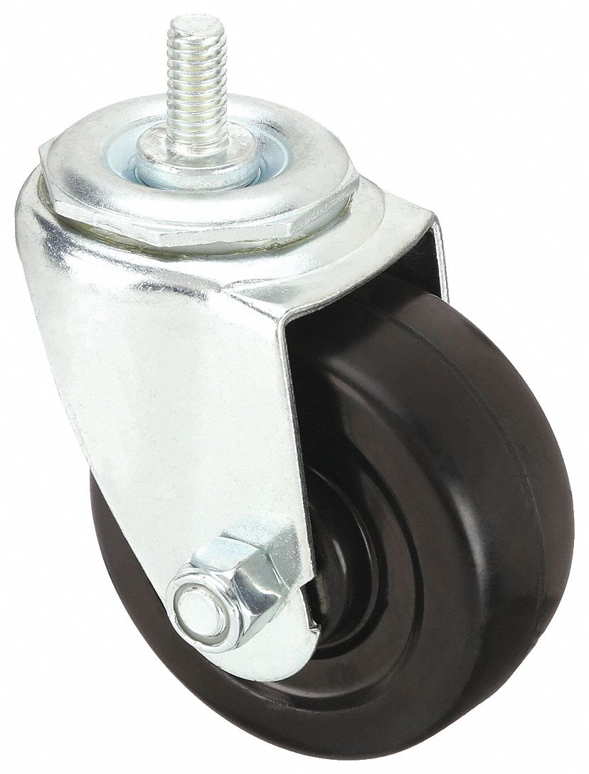 APPROVED VENDOR THREADED STEM CASTER, 3 IN WHEEL DIAMETER, 110 LB, 3⅝ ...