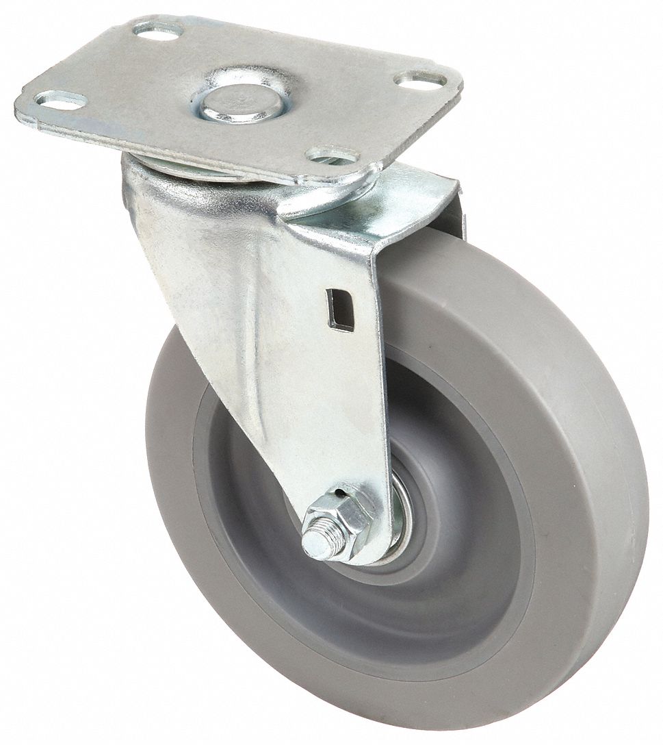4 in Wheel Dia., 165 lb, Plate Caster - 1G090|1G090 - Grainger