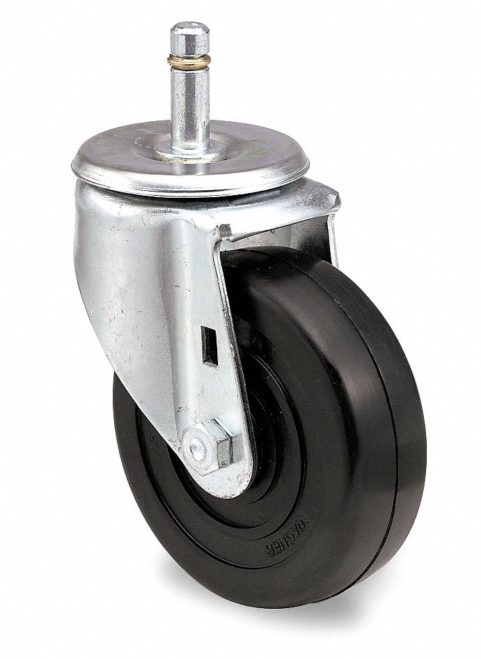 Swivel Stem Caster, 5 in Wheel Dia., 200 lb Load Rating - Grainger