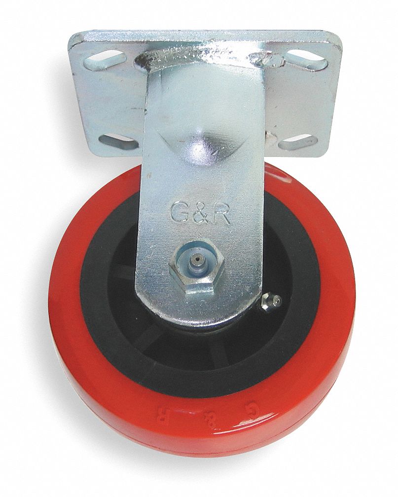 Plate Caster, Rigid, Polyurethane, 750 lb, 5 in Wheel Dia. - Grainger