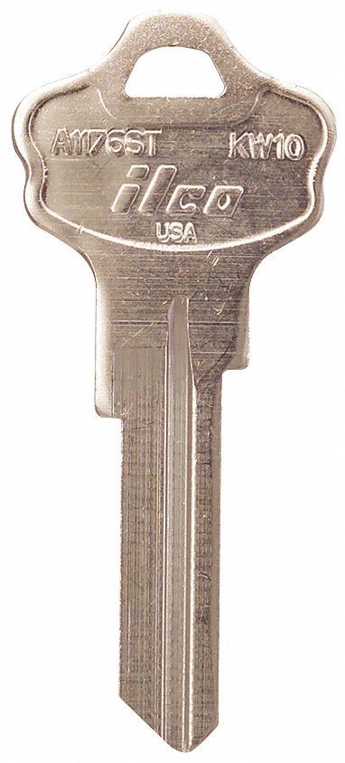 KABA ILCO KEY BLANK,BRASS,TYPE KW10,6 PIN,PK - Key Blanks and Heads ...