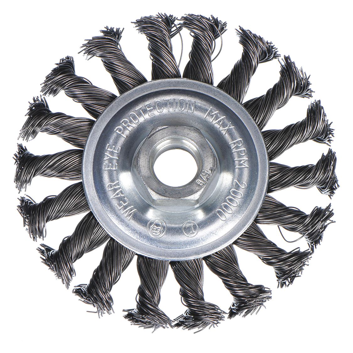 Wheel Brush,4 In D,Steel,0.0200 Wire - Grainger
