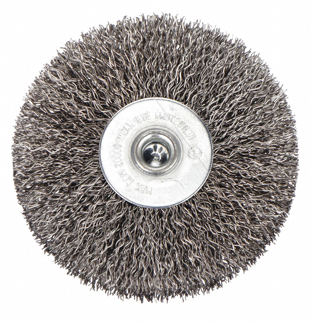 Crimped Wire Wheel,3 Dia,0.0140 Wire,SS - Grainger