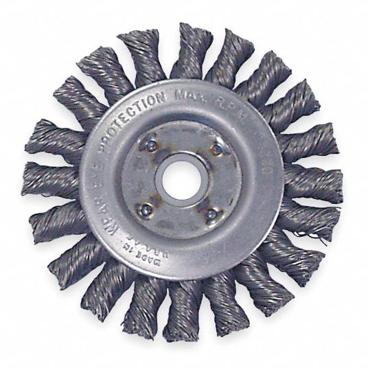 Twist Wheel Brush,4 Dia,0.02 Wire,Steel - Grainger
