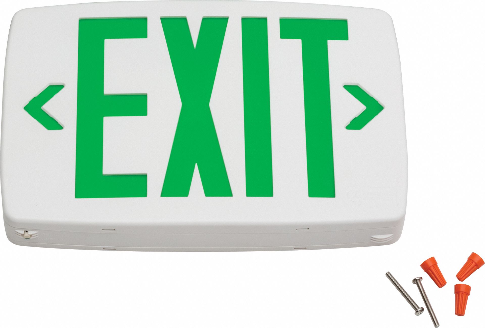 LITHONIA LIGHTING Exit Sign: LED, White, Green, 1 Faces, Ceiling, Not ...