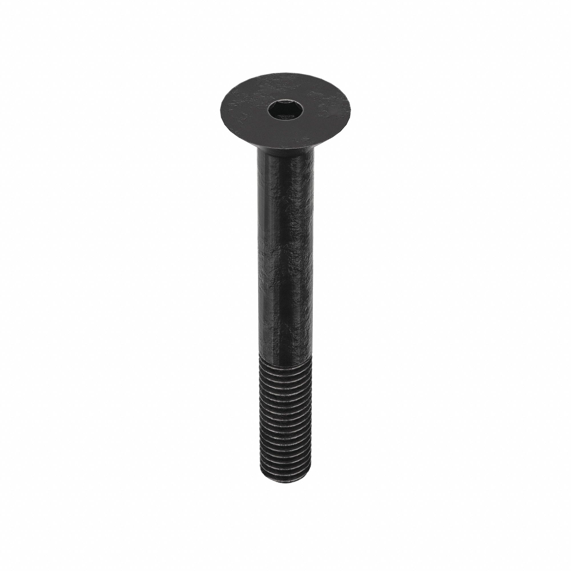 Flat, Metric Socket Flat Head Cap Screw, M5-0.80, Steel, Class 10.9, Black Oxide, 40mm Length ...