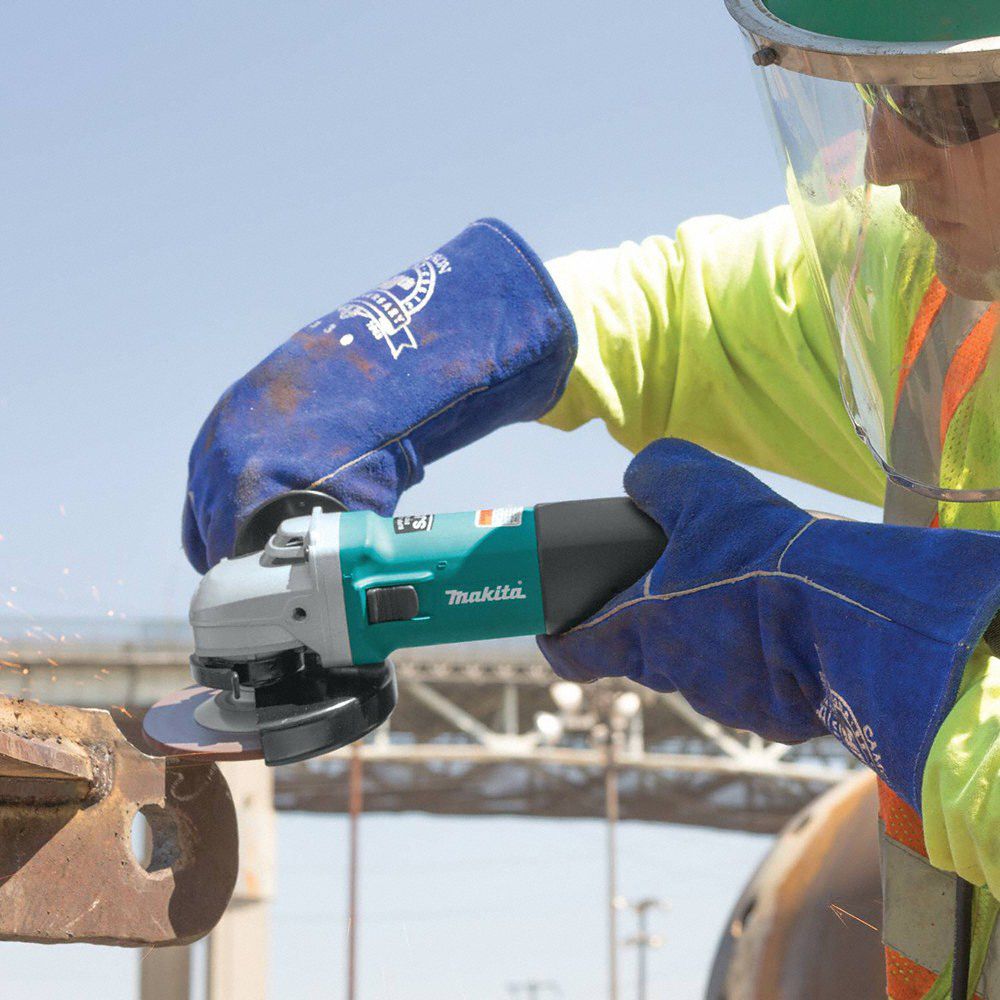 MAKITA Angle Grinder: 13 A, 10,500 RPM Max. Speed, Slide, Adj Guard ...