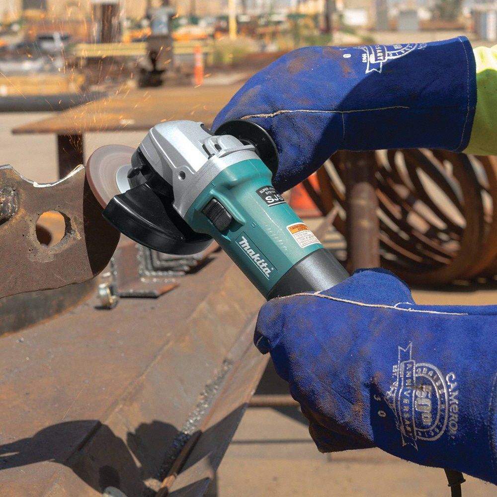 MAKITA Angle Grinder: 13 A, 10,500 RPM Max. Speed, Slide, Adj Guard ...