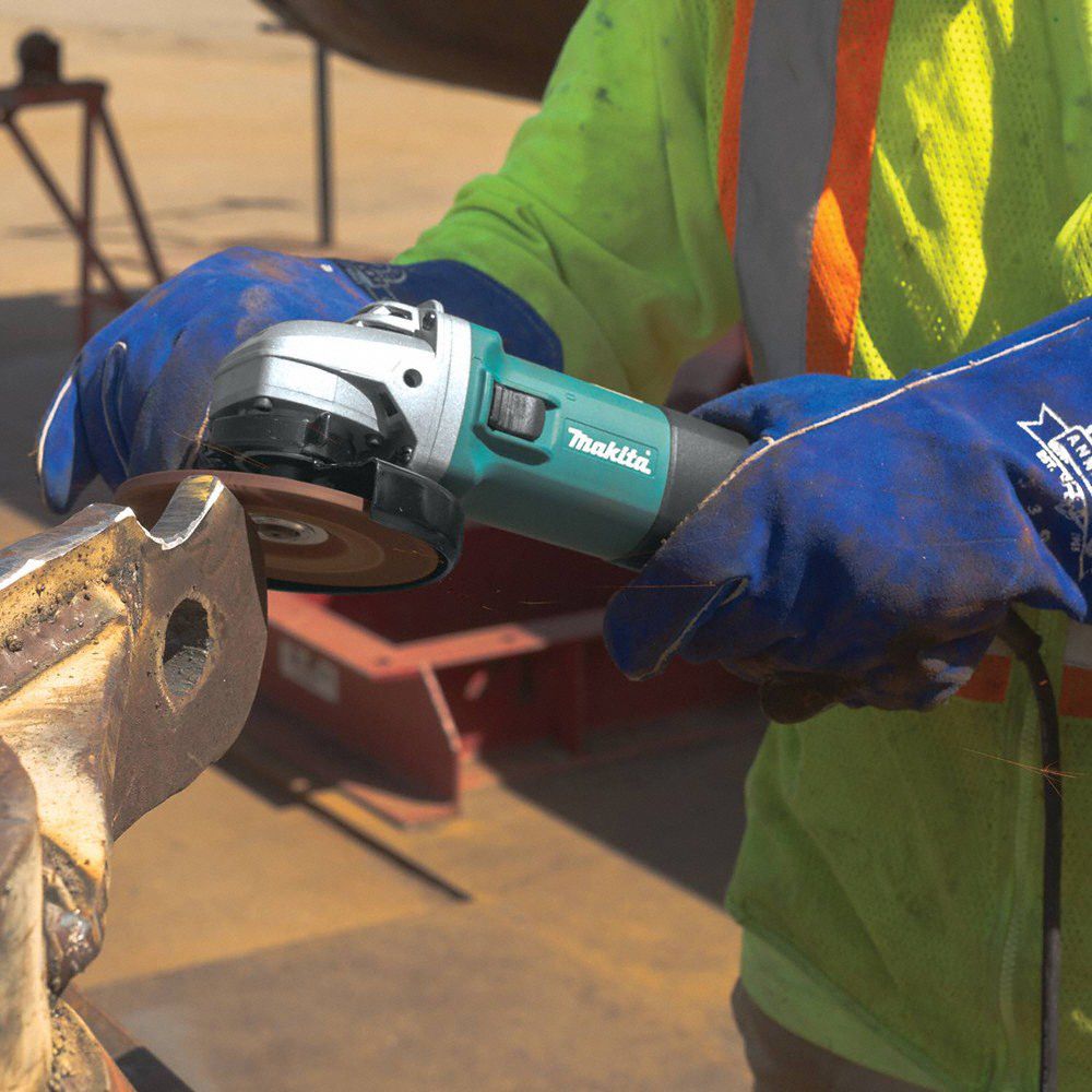 MAKITA Angle Grinder: 13 A, 10,500 RPM Max. Speed, Slide, Adj Guard ...