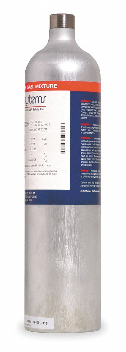 Carbon Monoxide, Hydrogen Sulfide, Propane Calibration Gas, 58L ...