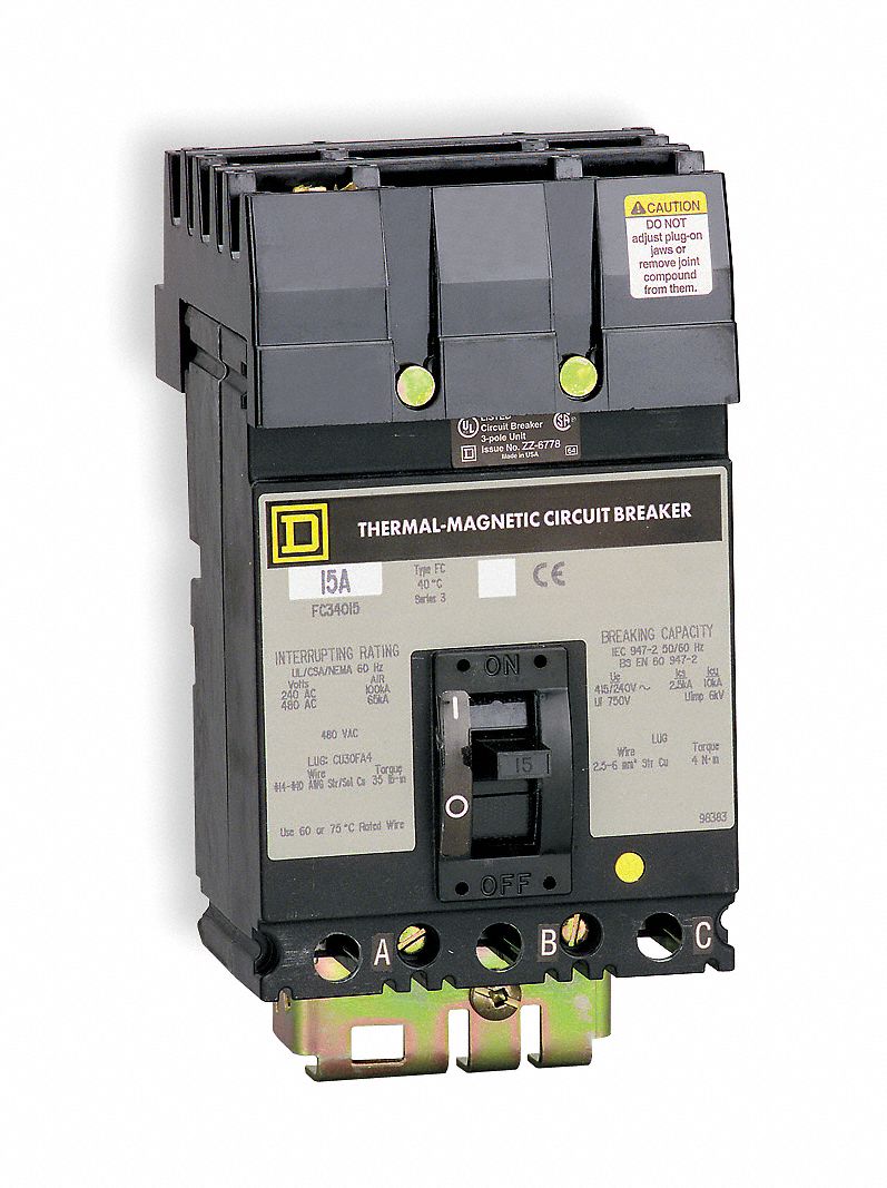 SQUARE D Circuit Breaker, 20 Amps, Number of Poles: 3, 600VAC AC Voltage Rating - 1H191|FH36020 ...