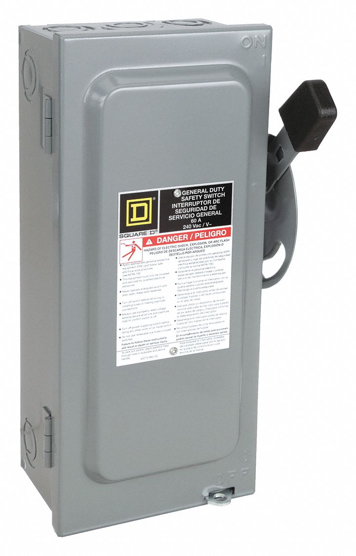SQUARE D, Fusible, 60 A, Safety Switch - 1H254|D322N - Grainger