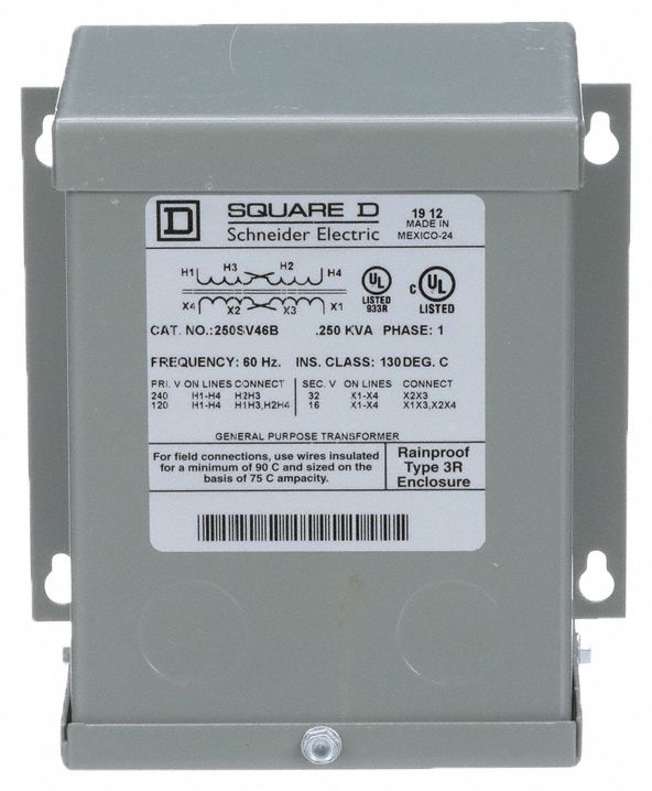 SQUARE D Trans. d/Elev/Red.,Vol. d/Sal.16/32VCA - Transformadores de ...