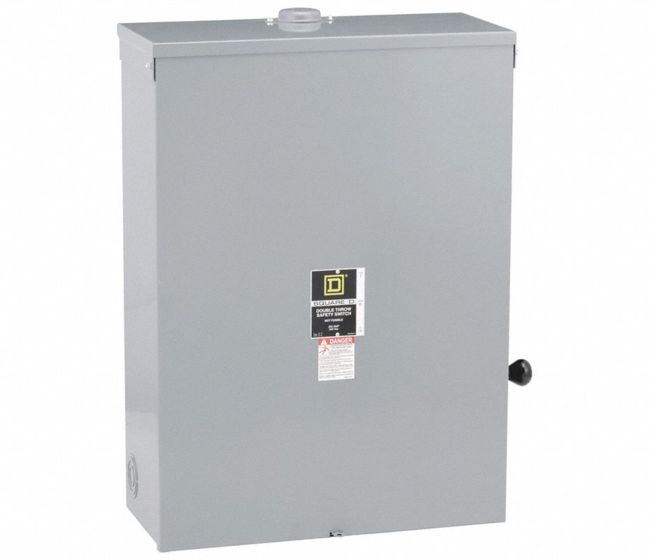 SQUARE D Interruptor de Seguridad Doble, Tipo de Carcasa NEMA 3R, 200 Amperes CA, HP 15 HP ...