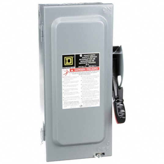 SQUARE D, Fusible, 60 A, Safety Switch - 1H330|H222N - Grainger