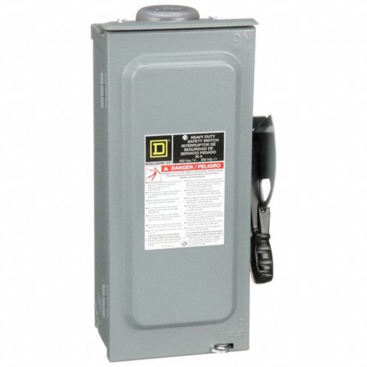 SQUARE D, Fusible, 30 A, Safety Switch - 1H348|H361NRB - Grainger