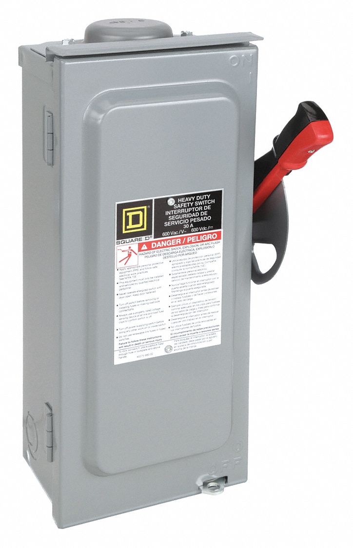 SQUARE D, Fusible, 30 A, Safety Switch - 1H349|H361RB - Grainger