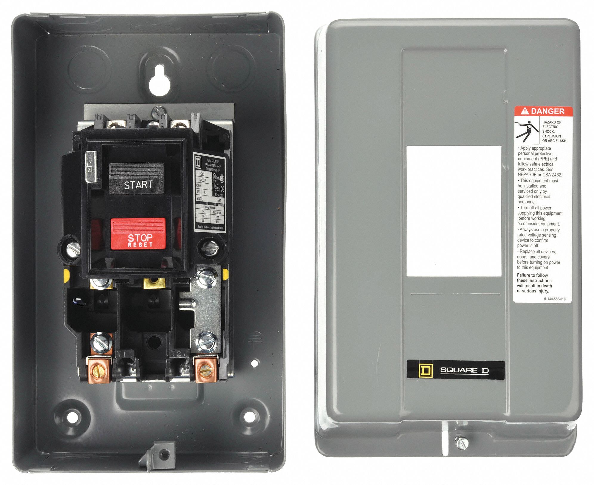 SQUARE D Arrncador Motor Mnual,10Alx5Ppulg,M-1P - Arrancadores Manuales ...