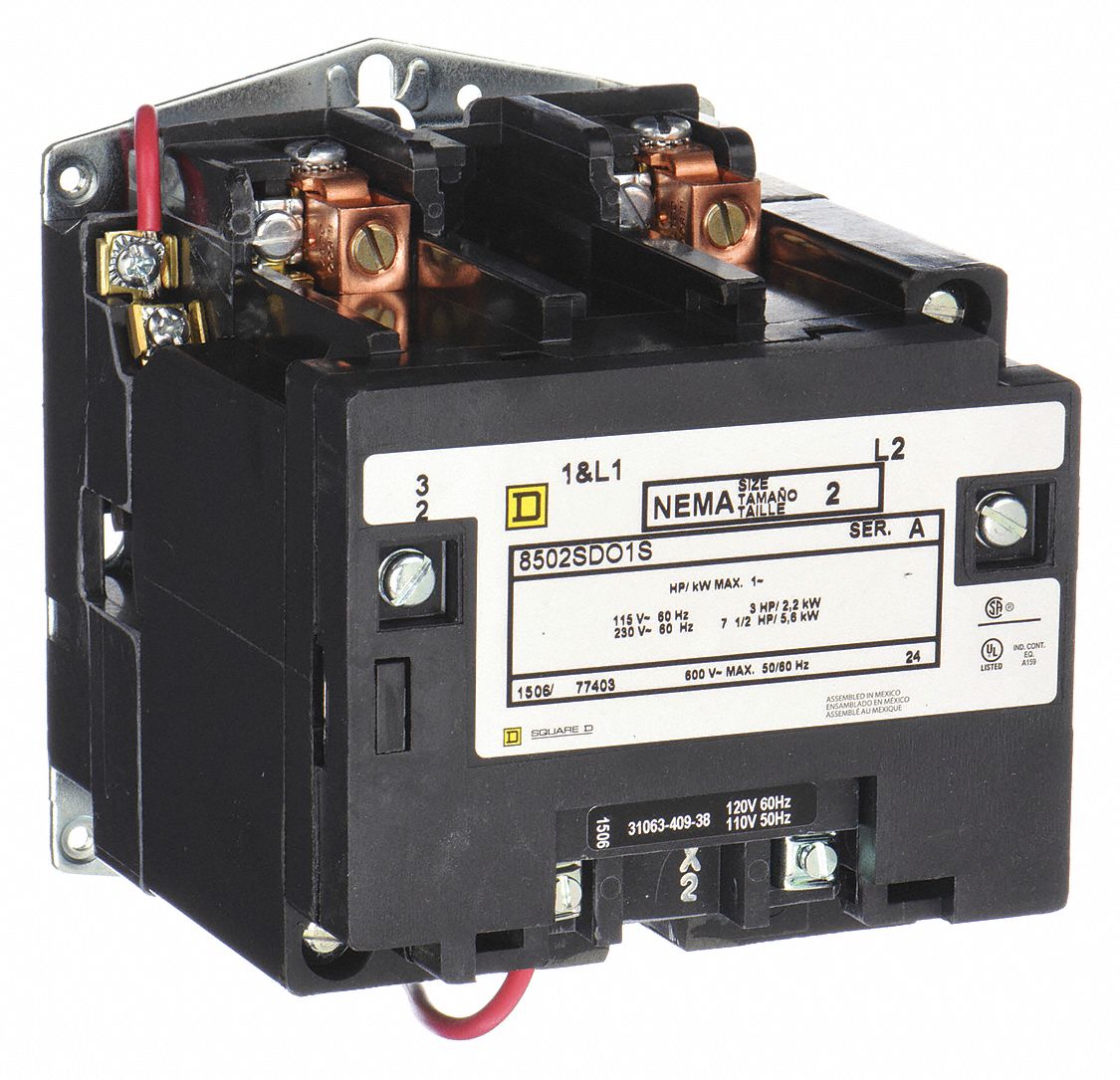 NEMA Magnetic Contactor,45A,120VAC,NEMA2 - Grainger