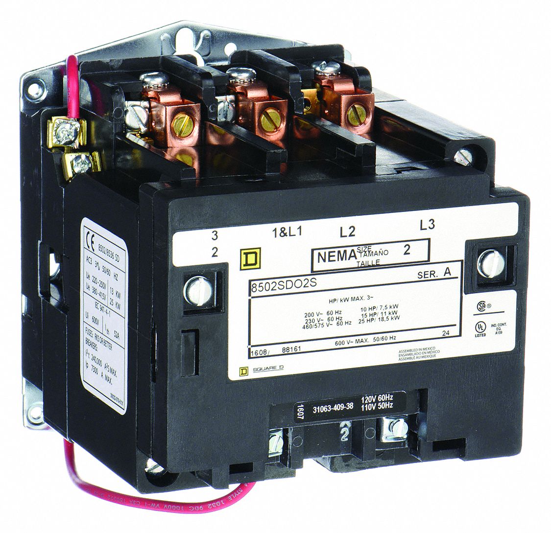 SQUARE D, 2 NEMA Contactor Size, 45 A Full Load Amps, NEMA Magnetic ...