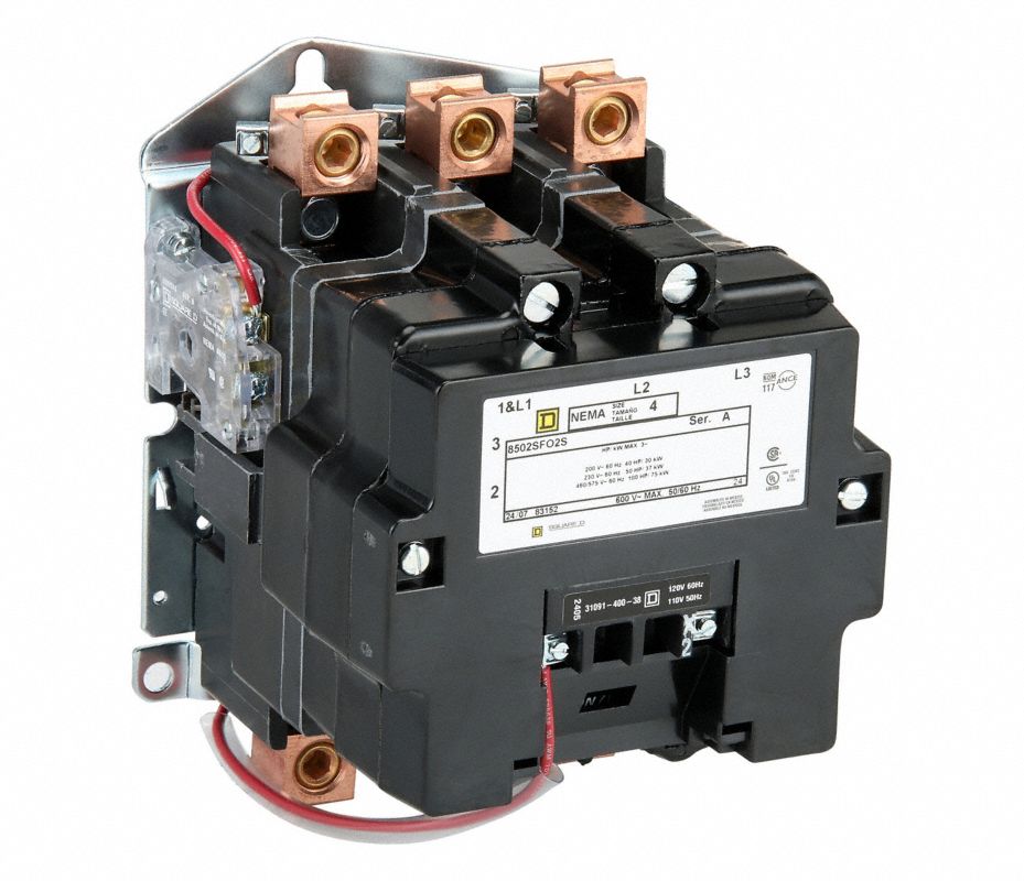 SQUARE D Contactor 120VCA, Polos: 3, Reversible: No, Amperaje de Carga ...