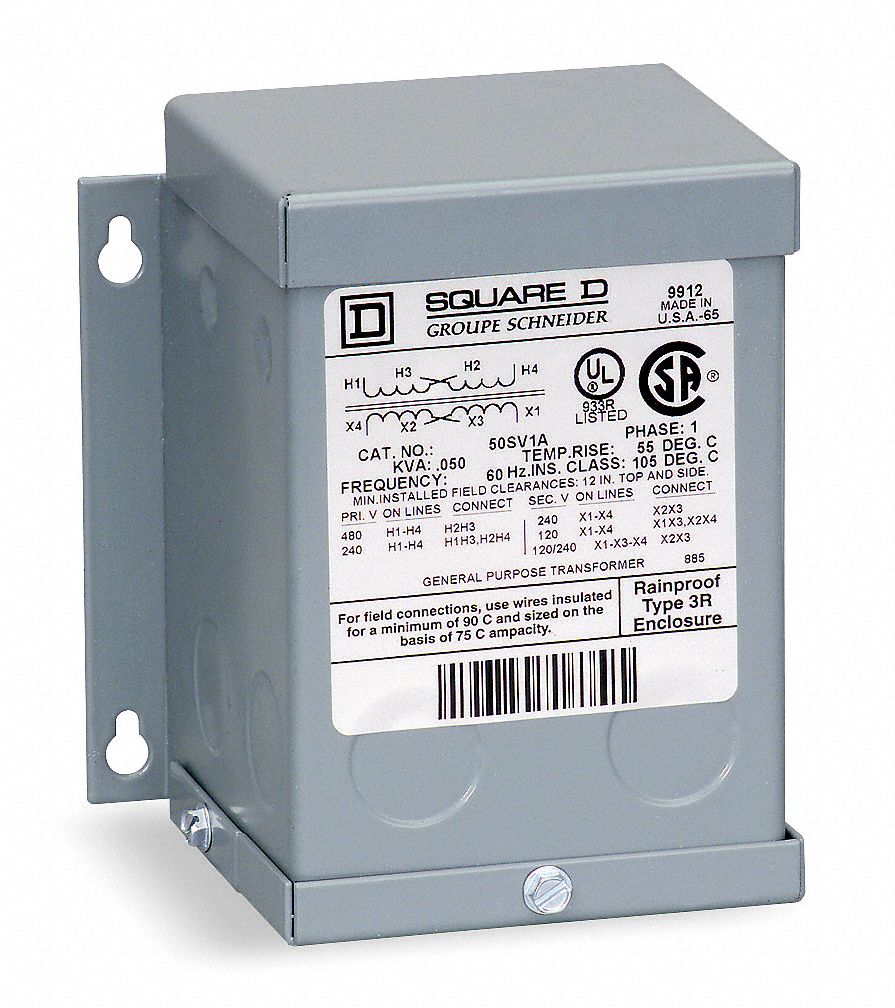 SQUARE D 110V AC 220V AC Wall Single Phase Export Transformer