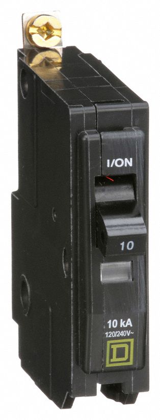 SQUARE D, 10 A, 120/240V AC, Miniature Circuit Breaker - 1H822|QOB110 ...