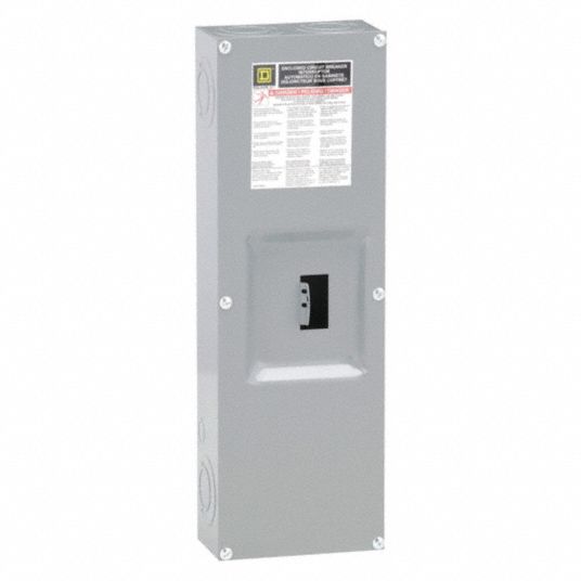 SQUARE D Circuit Breaker Enclosure: 2 Spaces, 200 A Amps, Surface ...