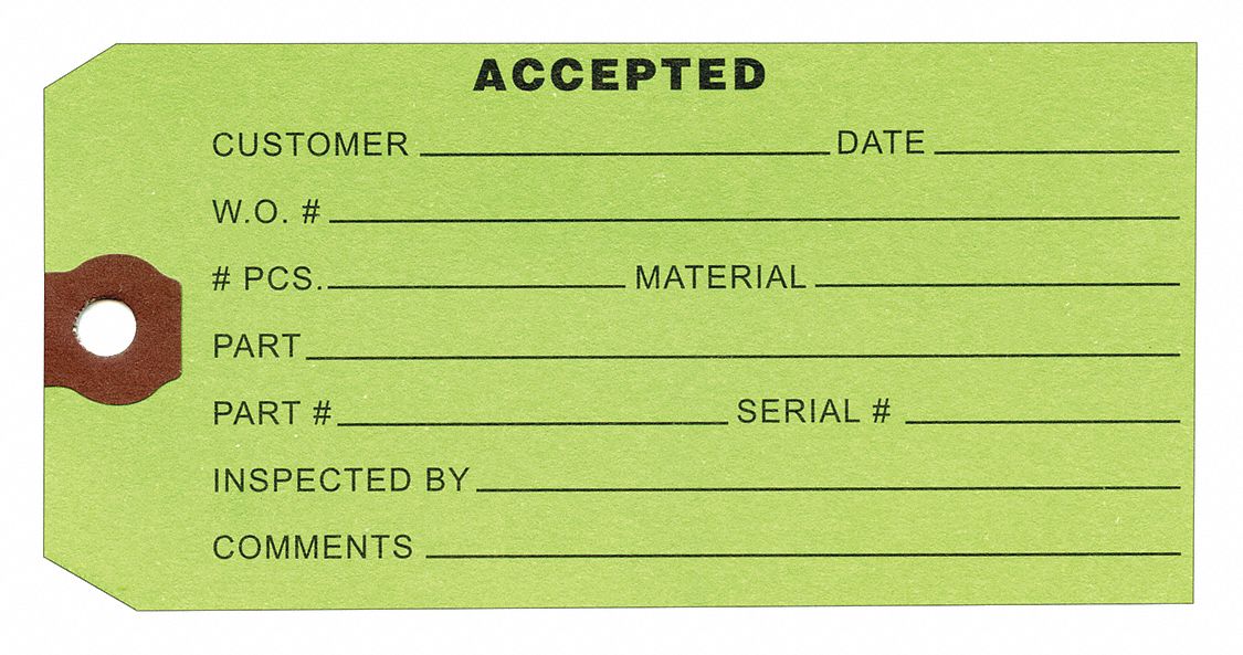 Accepted, 2 3/8 in Wd, Tag - 1HAA9|1HAA9 - Grainger