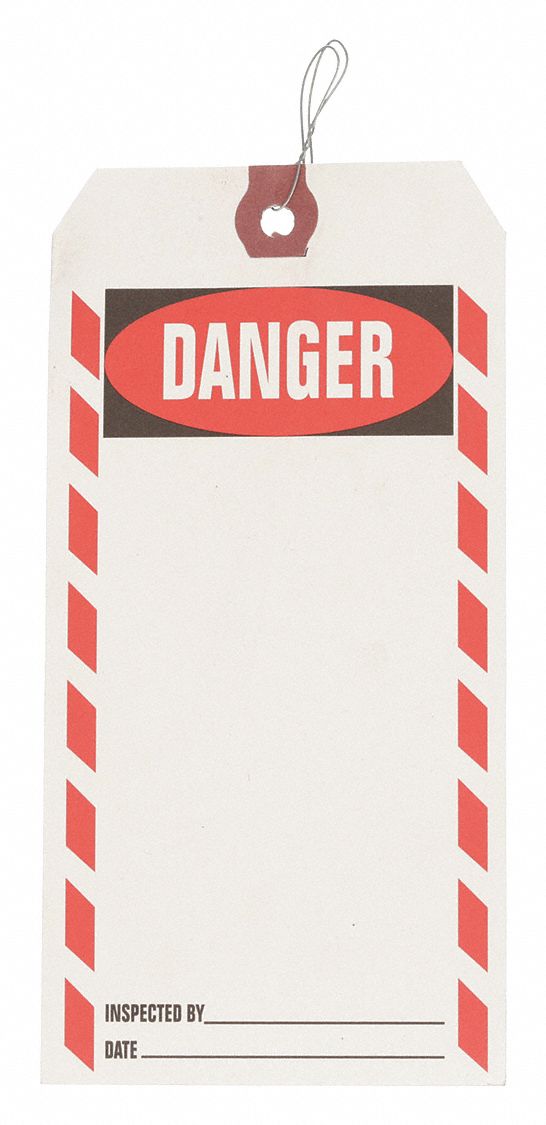 Danger, 3 1/8 in Wd, Tag - 1HAB8|1HAB8 - Grainger