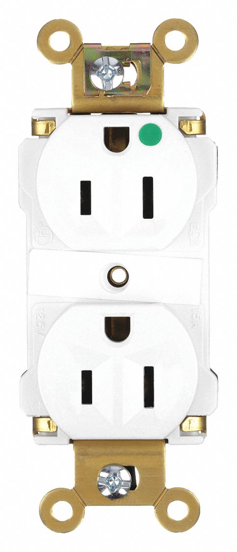 15, Heavy Use Hospital Grade, Modular Receptacle, White, No Tamper ...