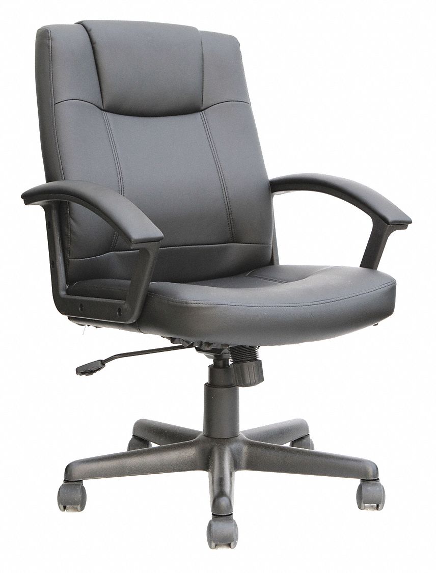 Managers Chair, Managerial Chair, Black, Leather, 17 in to 21 in ...