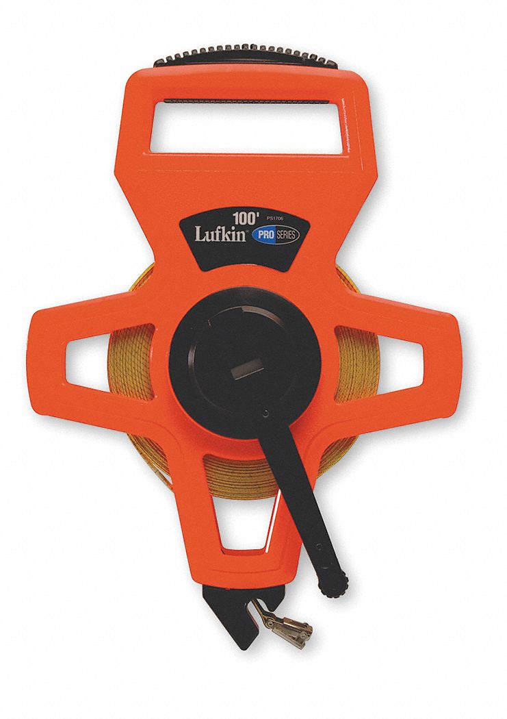 100 ft. Fiberglass Long Tape Measure, Orange - Grainger