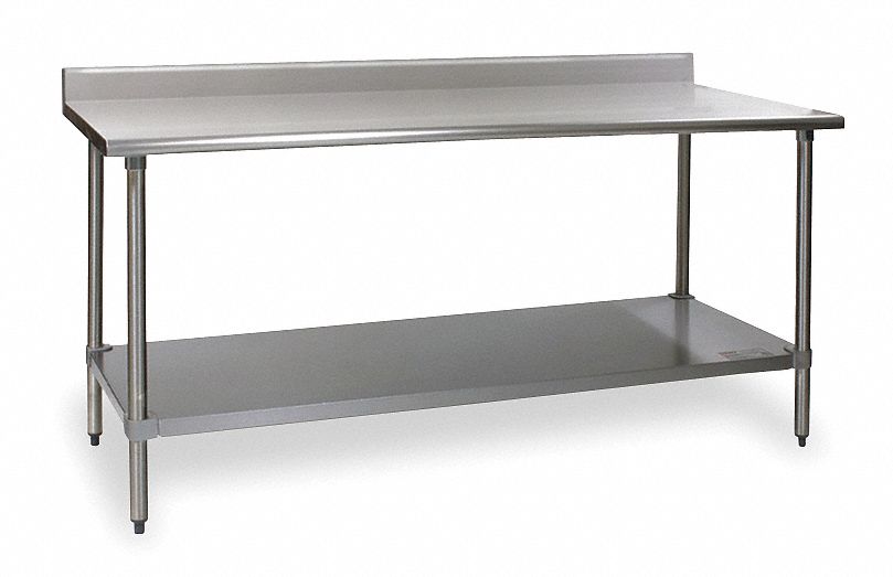 Adjustable Height Work Table, Stainless Steel, 30 in Depth, 34 1/2 in ...