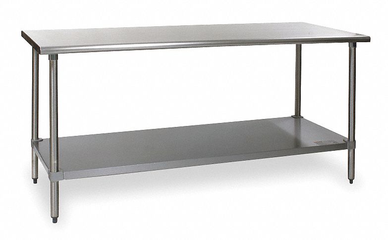 Adjustable Height Work Table, Stainless Steel, 30 in Depth, 34 1/2 in ...