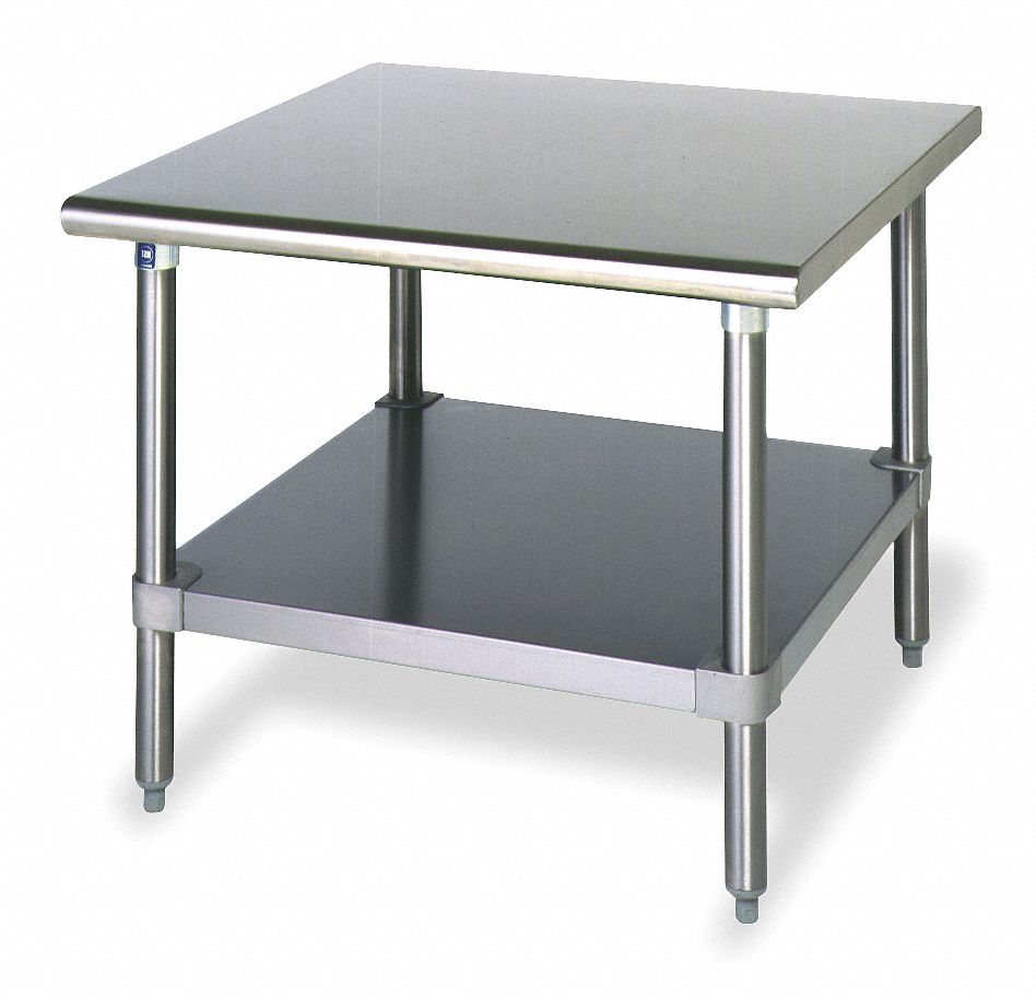 Fixed Height Work Table, Stainless Steel, 30 in Depth, 24 in Height, 30 ...