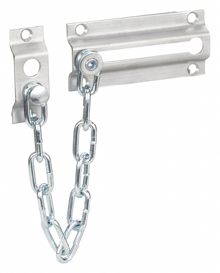 Chrome, 7/16 in Ht, Chain Door Guard - 1HEX7|1HEX7 - Grainger