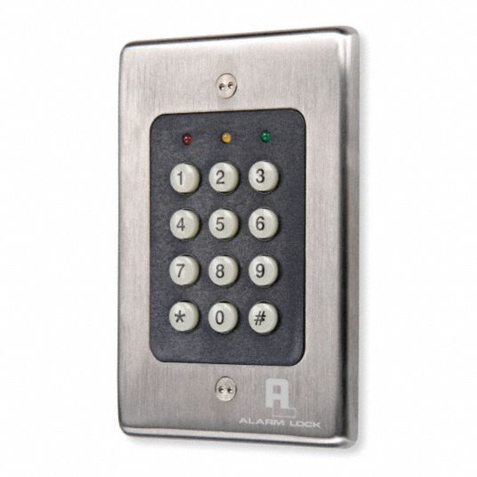 Access Control Keypad, Stainless Steel, 4 3/8 in Height, 3 in Width ...