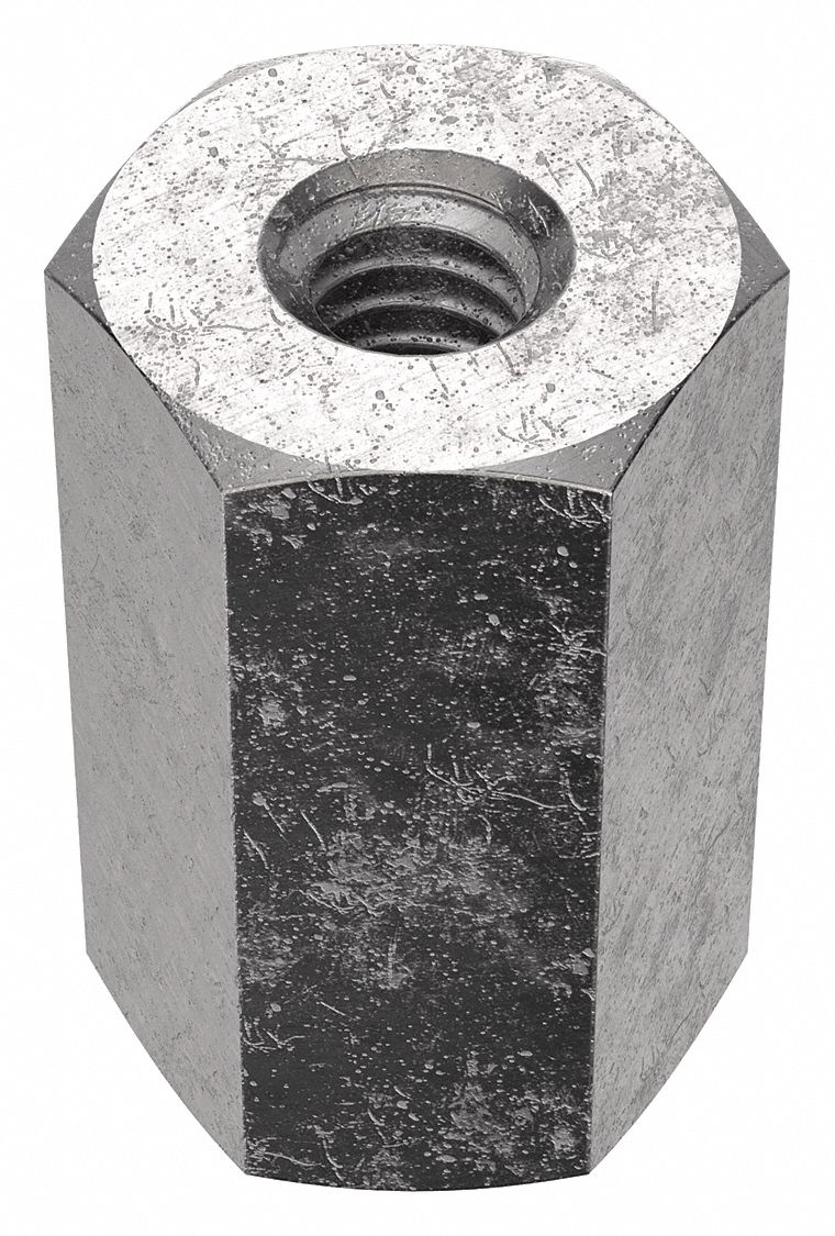 Plain, 18-8, Coupling Nut - 1HY18|250257BG - Grainger